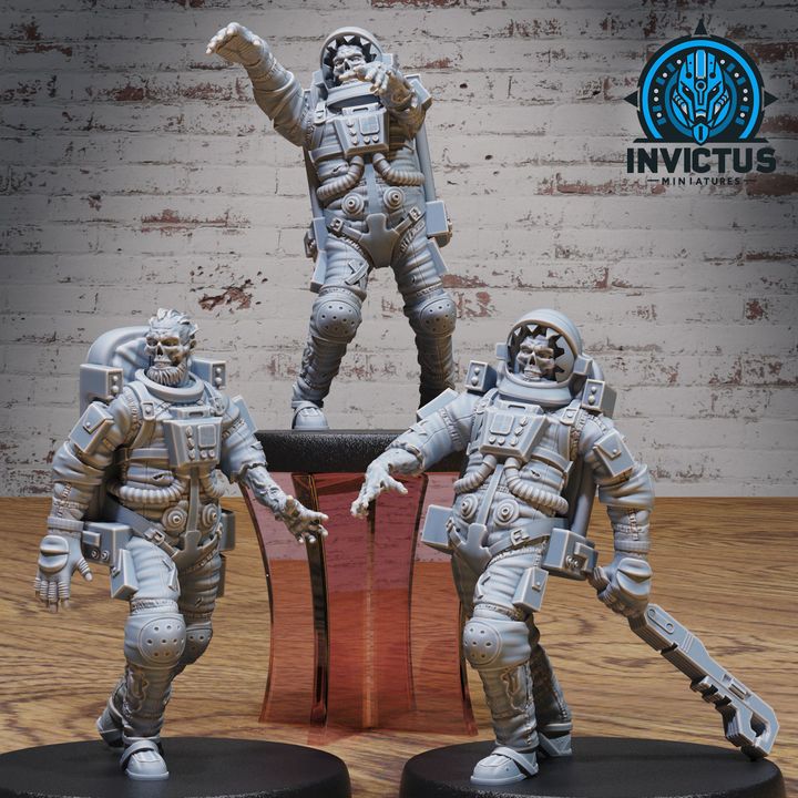 3D Printable Vashta Nerada - Undead Astronaut Set / Space Colonist Worker / Cosmic Zombie Ship ...